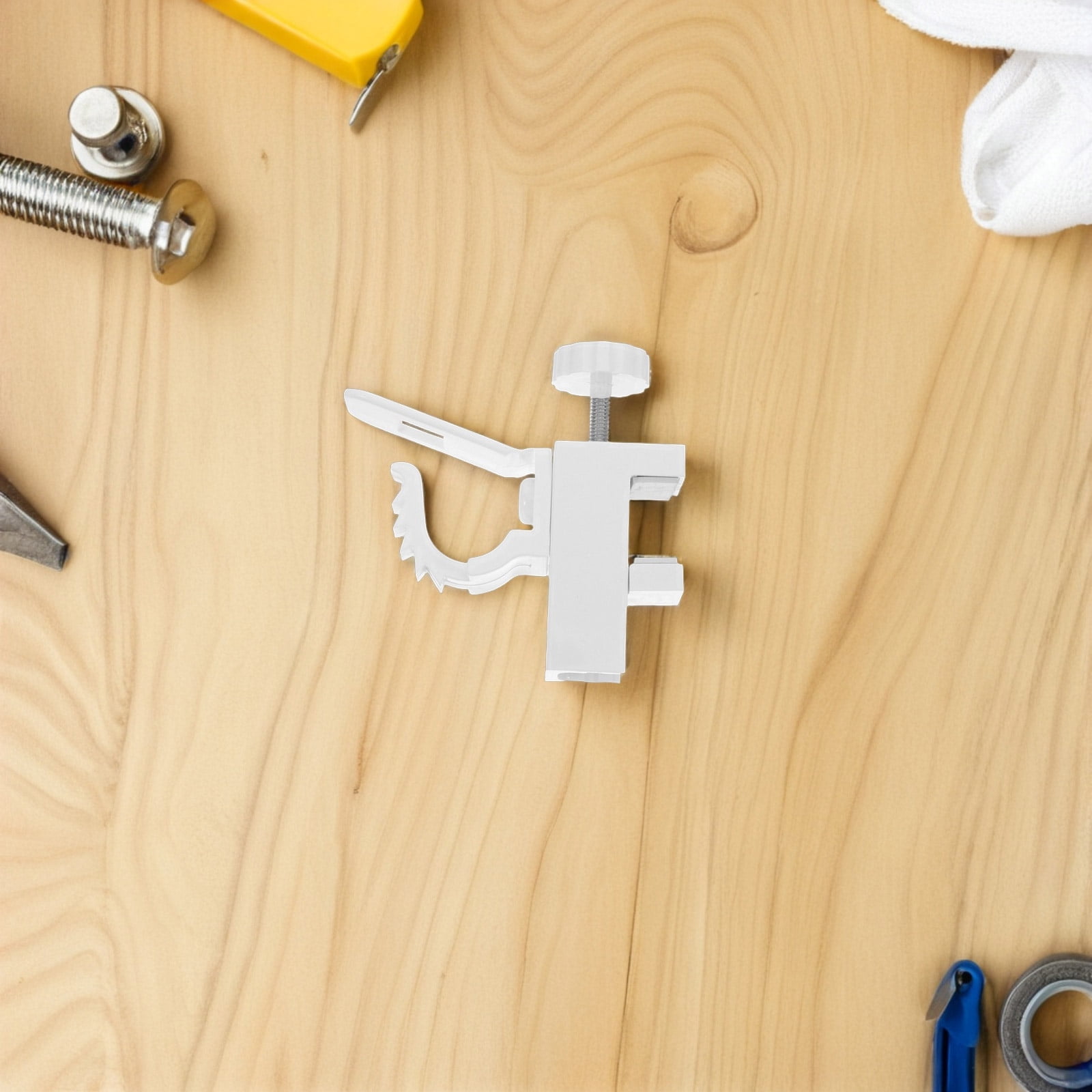 HEMOTON 2pcs Adjustable Curtain Rod Brackets No Drilling Plastic ...