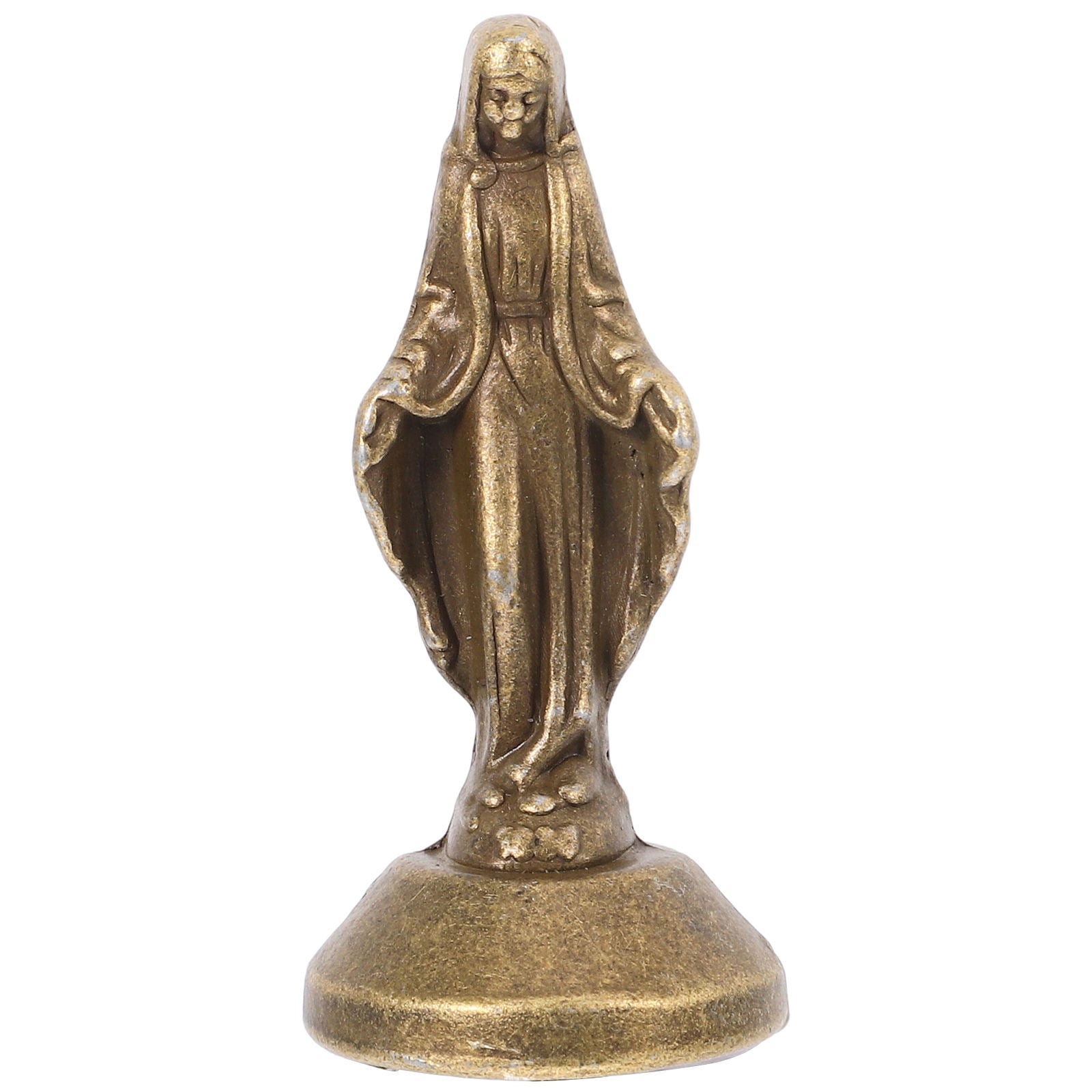 HEMOTON 2pcs Desktop Brass Virgin Mary Statues Miniature Catholic ...
