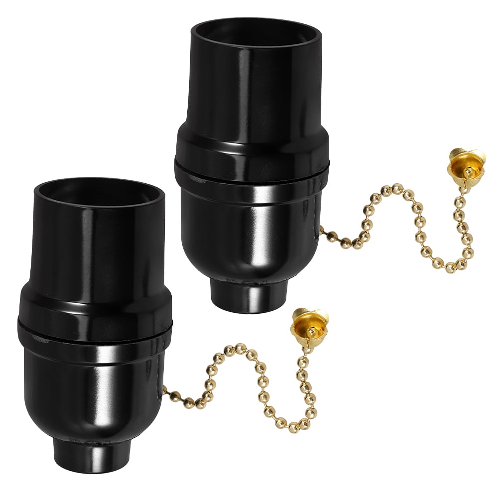HEMOTON 2pcs E27 Full Thread Bakelite Lamp Socket with Pull Chain Lamp ...