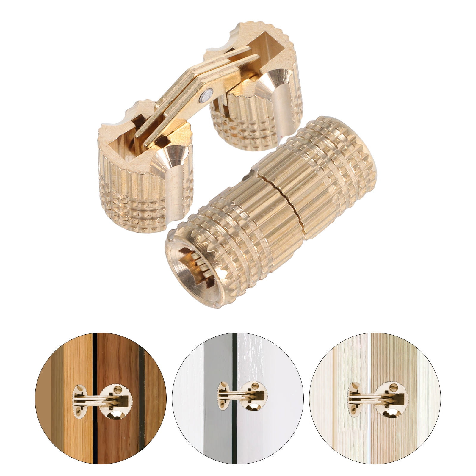 HEMOTON 2pcs Hidden Brass Barrel Hinges for Cabinet Doors Jewelry Boxes ...