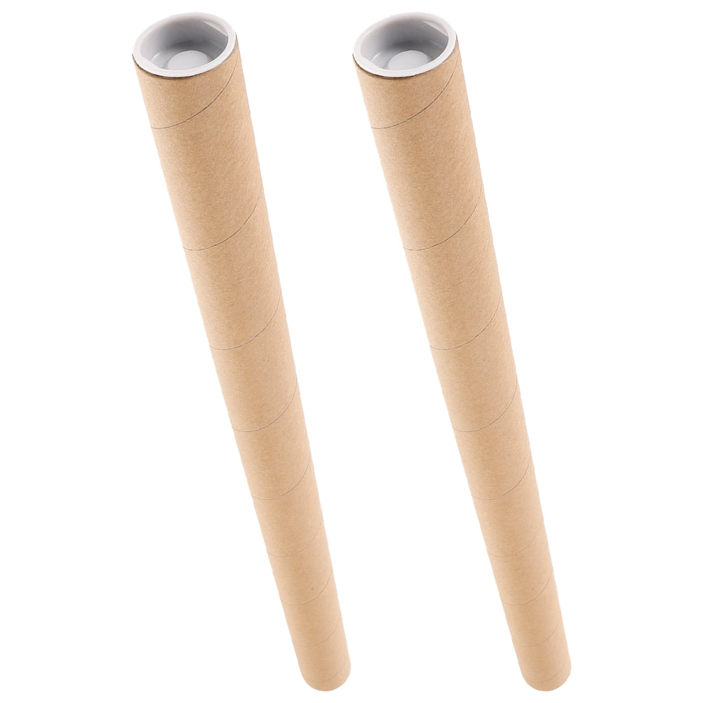 HEMOTON 2pcs Kraft Poster Tubes with Caps Reinforced Cardboard Cylinder ...