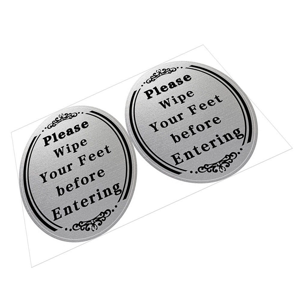 HEMOTON 2-Pack Please Wipe Your Feet Before Entering Door Sign Adhesive ...