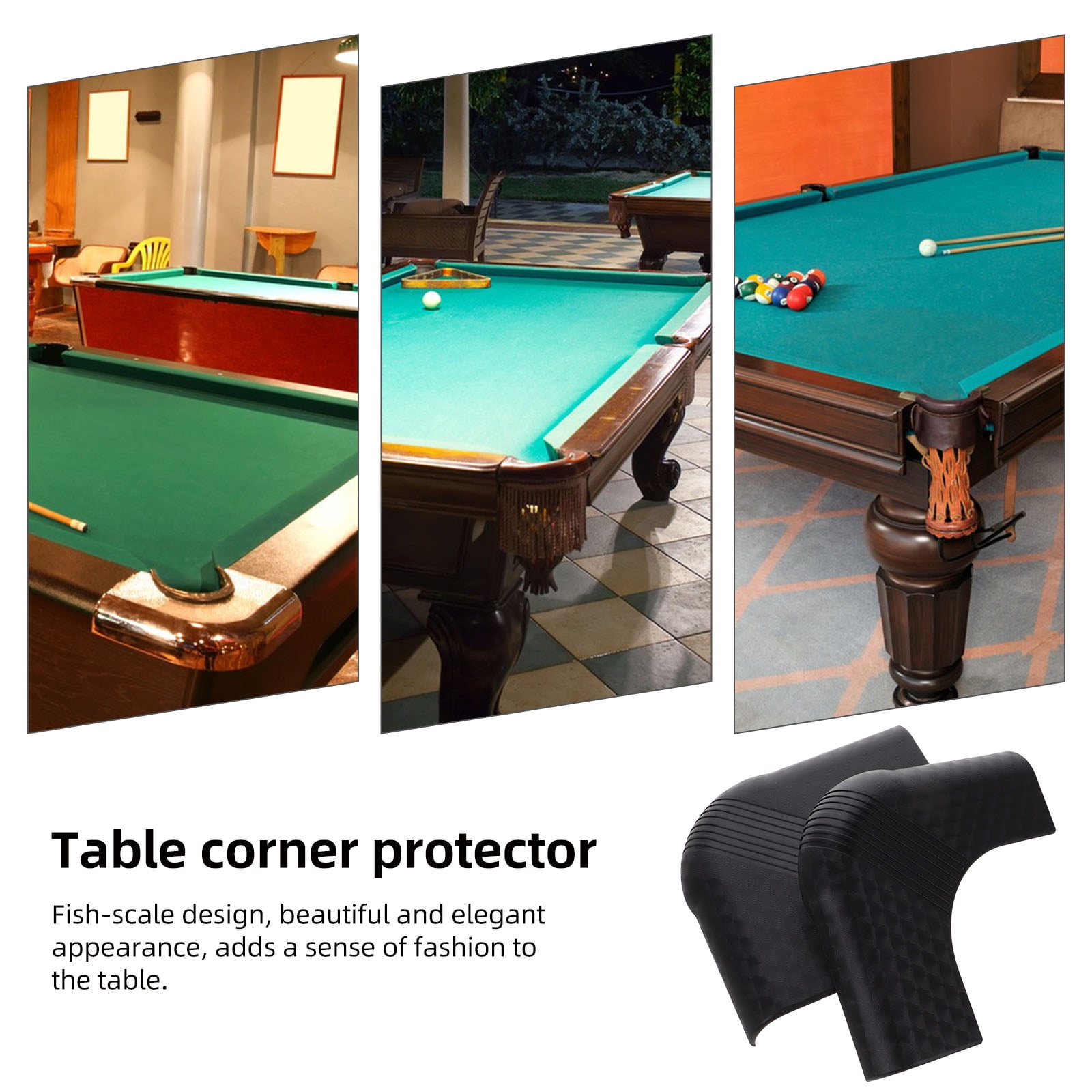HEMOTON 2pcs Pool Table Corner Protector Bumper Corner Caps Corner ...