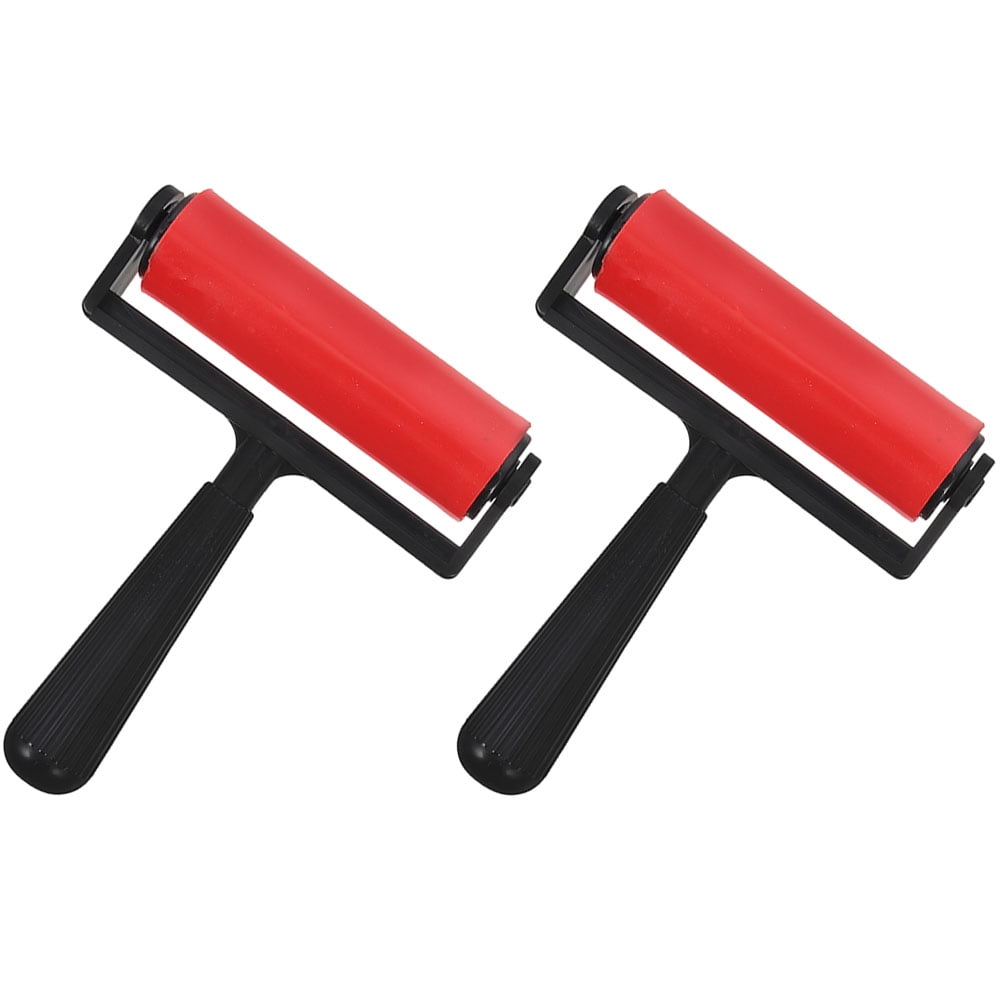 HEMOTON 2pcs Red Plastic Art Painting Rollers for Kitchen Use Diamond ...
