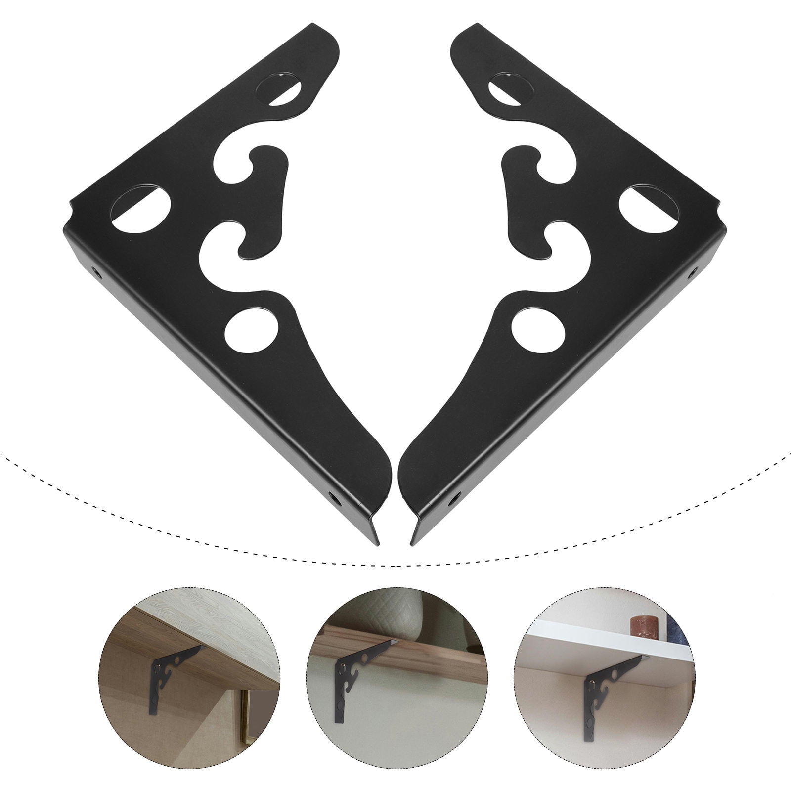 HEMOTON 2pcs Shelf Bracket Heavy Duty Shelf Corner Bracket Floating ...