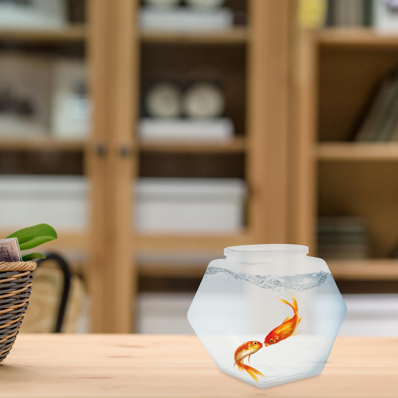 SOPOTUTU Small Aquarium Tank Transparent PET 2Pcs Desktop Fish Bowl For ...