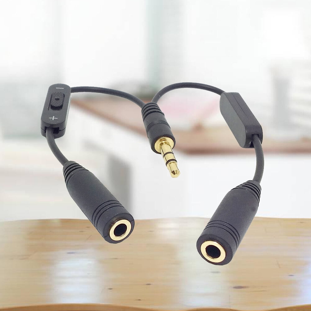 HEMOTON 3.5mm Headphone Splitter Adapter Male to 2 Female Gold Plated ...