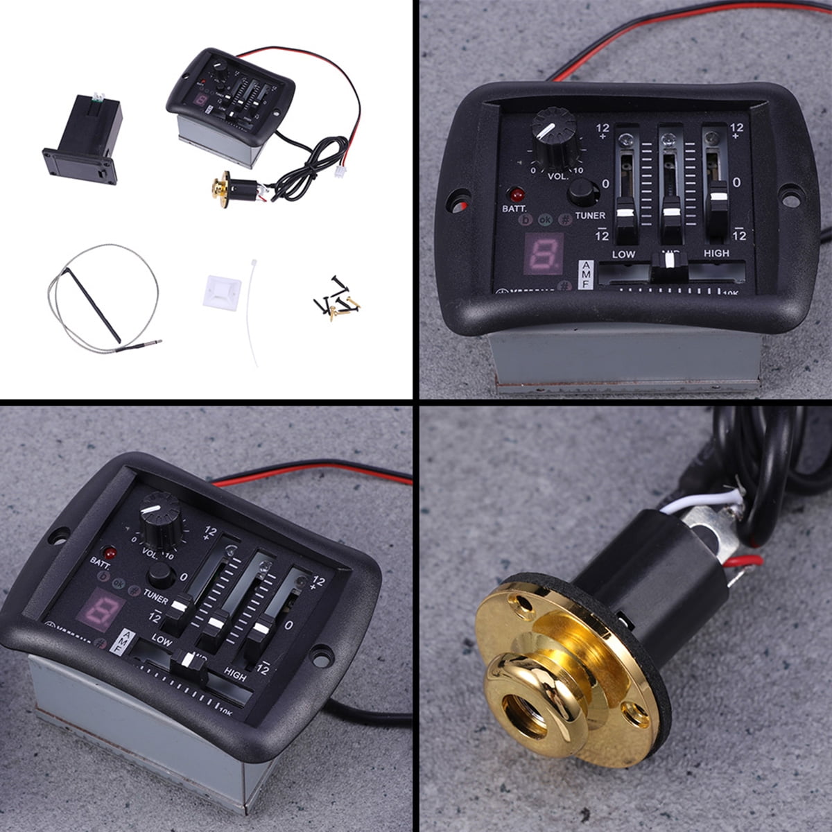 HEMOTON 3 Band EQ Equalizer Tuner System Acoustic Electric Guitar ...