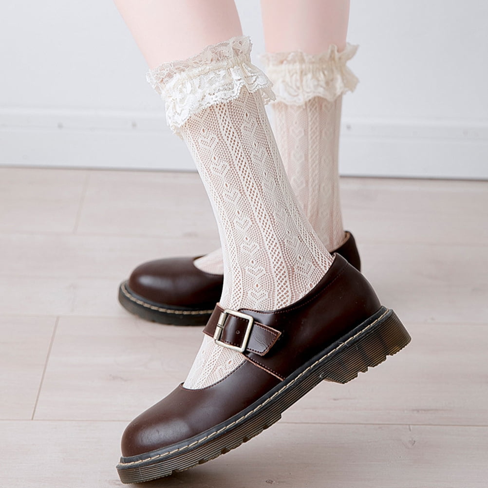 HEMOTON Lace Ankle Socks for Women Breathable Mesh Socks Made of Silk Assorted Color 3 Pairs ...