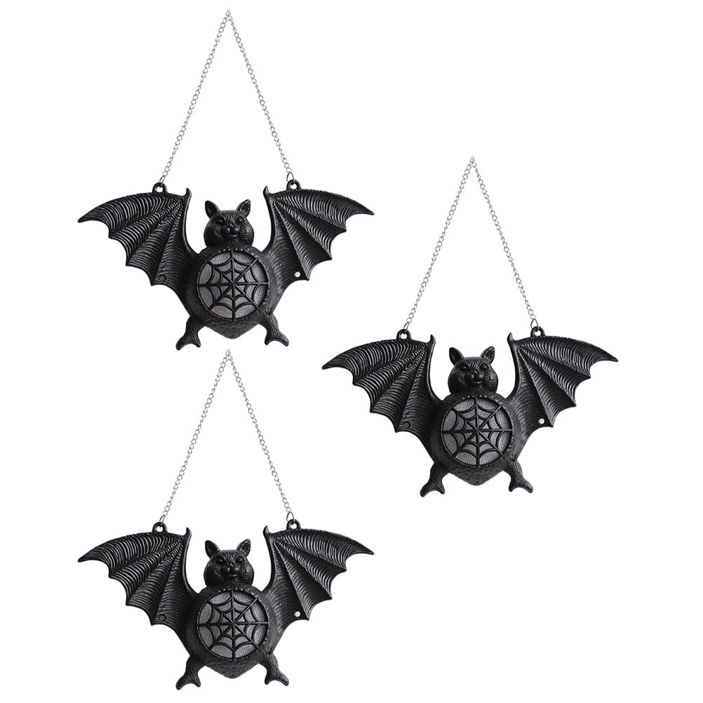HEMOTON 3 Pcs Bat Chandelier Shaped Window Bats with Light Black ...