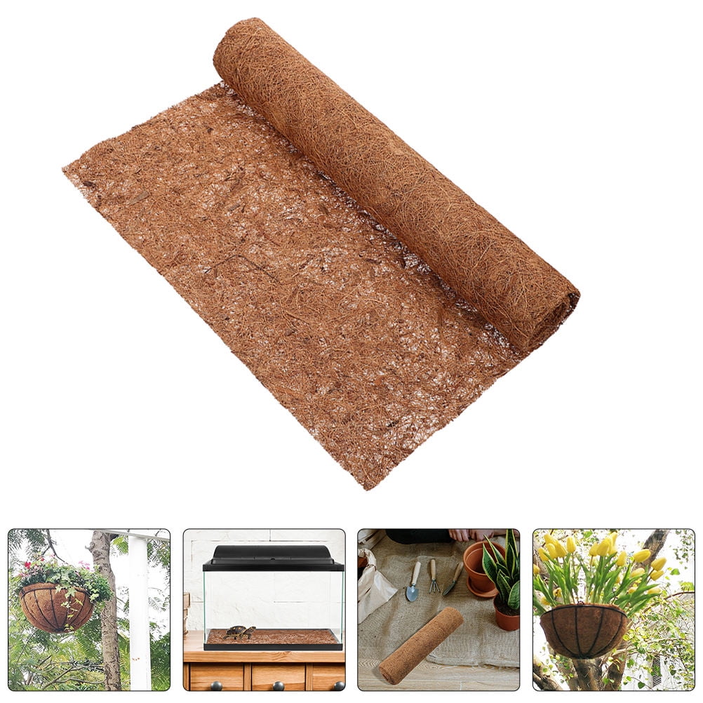 HEMOTON 3 Pcs Coconut Palm Mat Liners for Planters Coir Baskets Brown ...