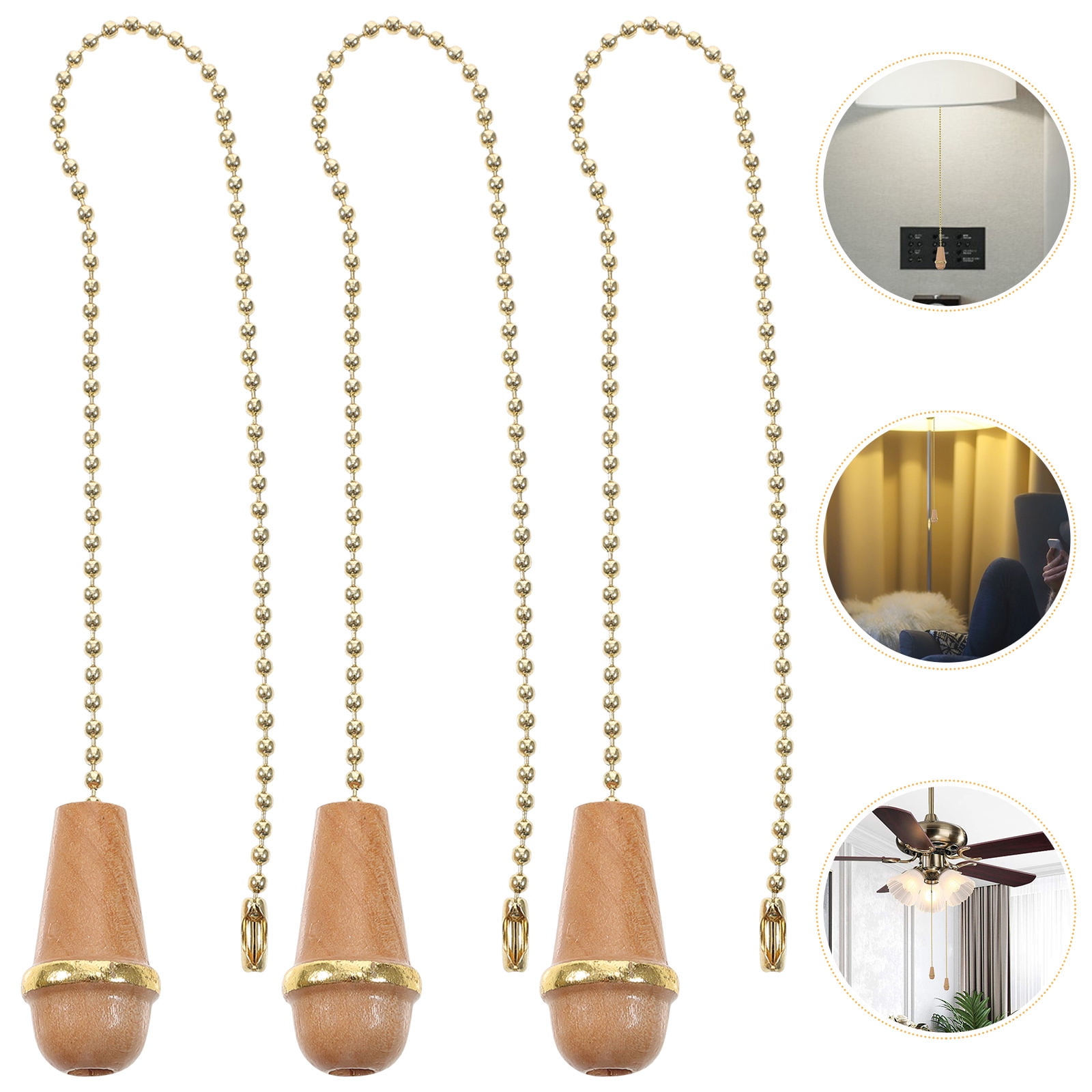 HEMOTON 3 Pcs Decorative Ceiling Fan Chain Practical Pull Chains ...