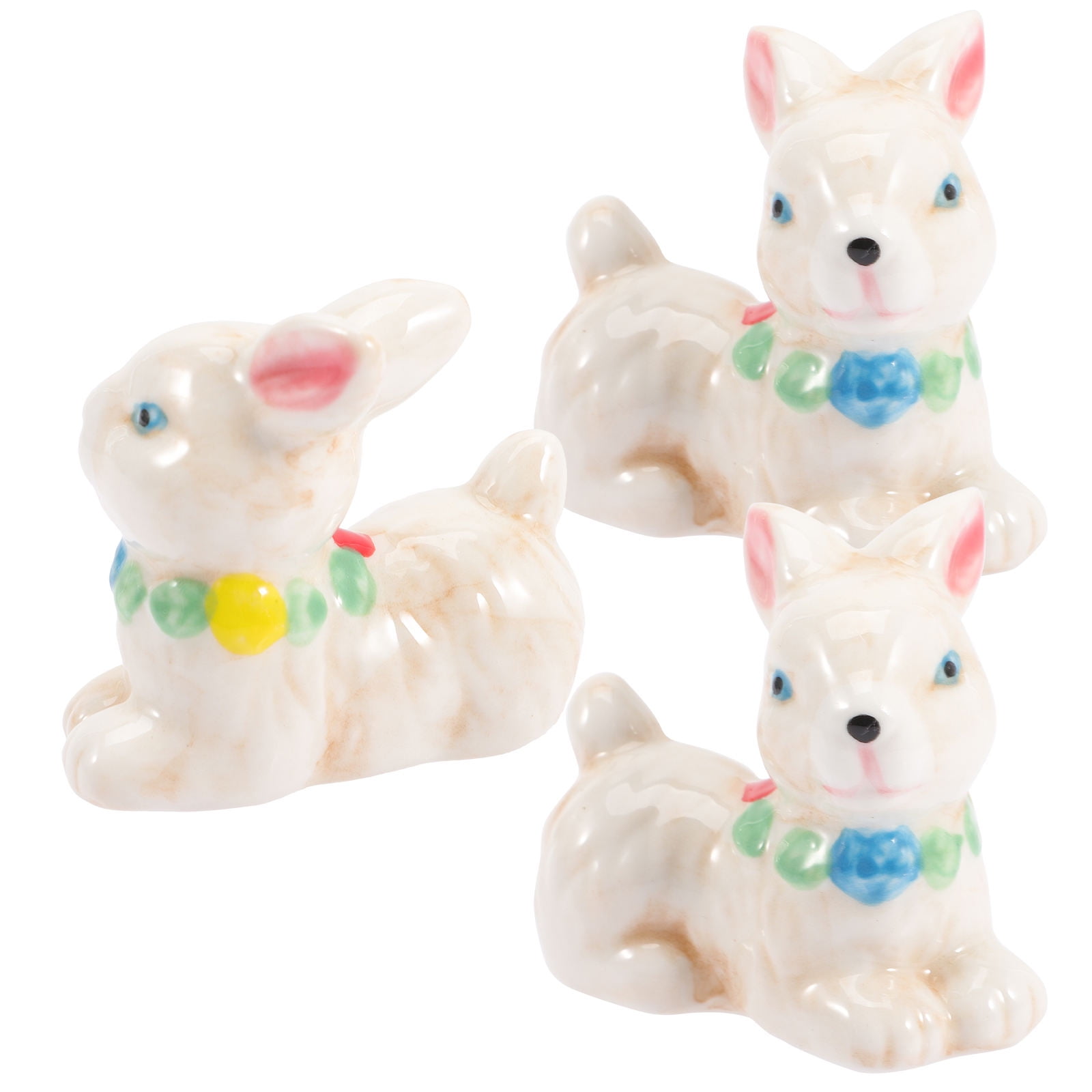 HEMOTON 3 Pcs Desktop Statue Table Rabbit Ornament Statues Garden Decor ...