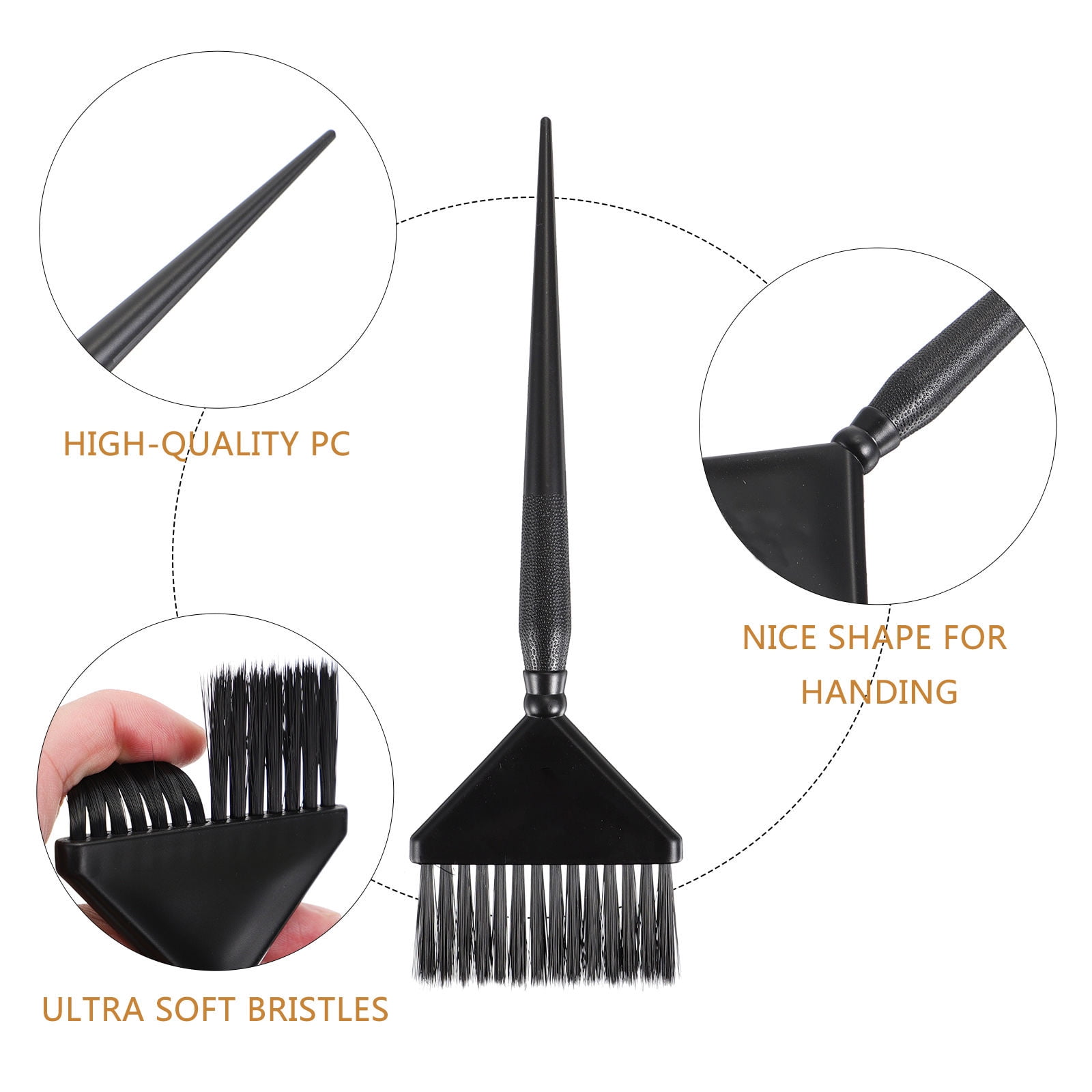 HEMOTON 3 Pcs Hair Highlight Brush Color Tint Applicator Salon Tool ...