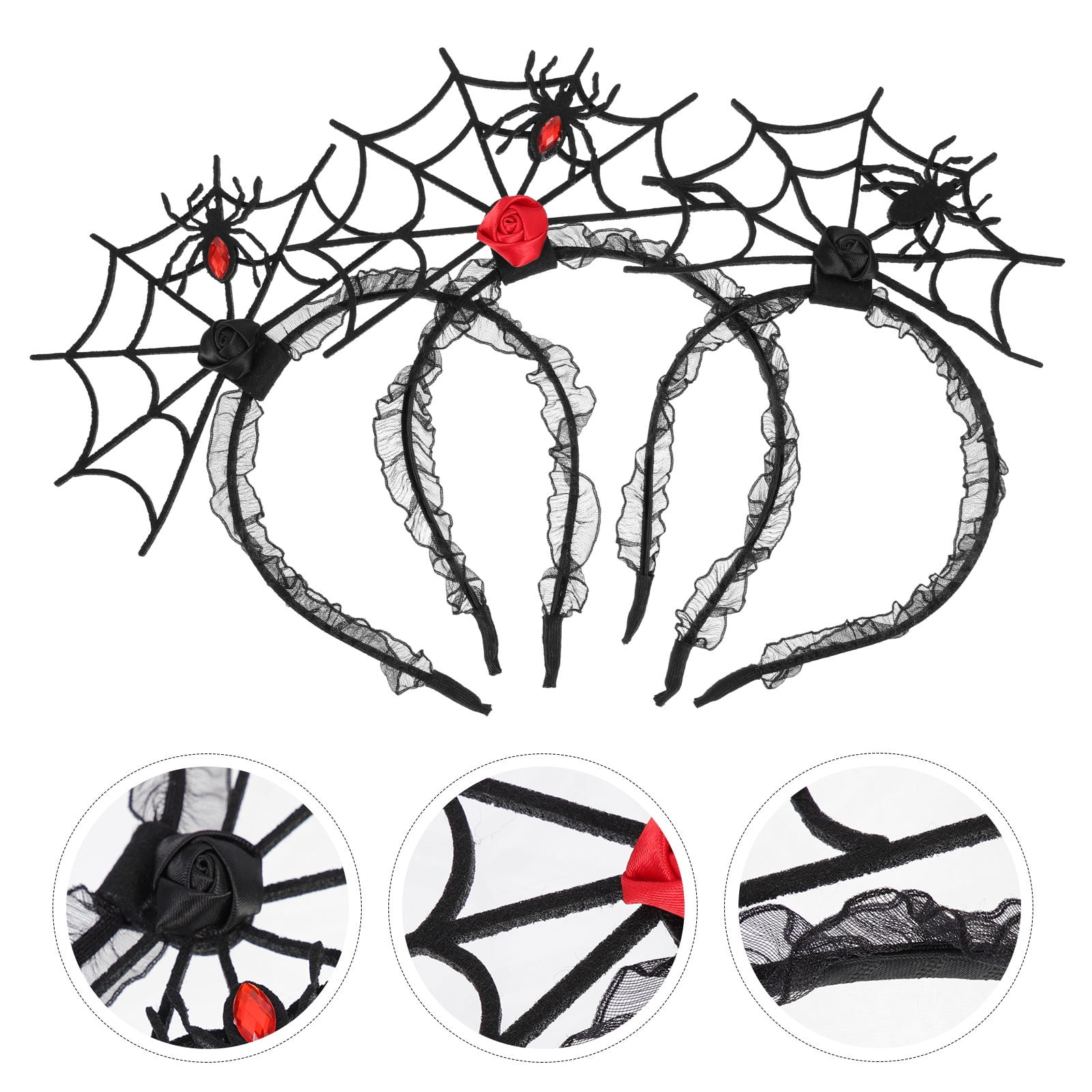 HEMOTON 3 Pcs Hairbands Spider Headband Costume Halloween Craft Miss ...