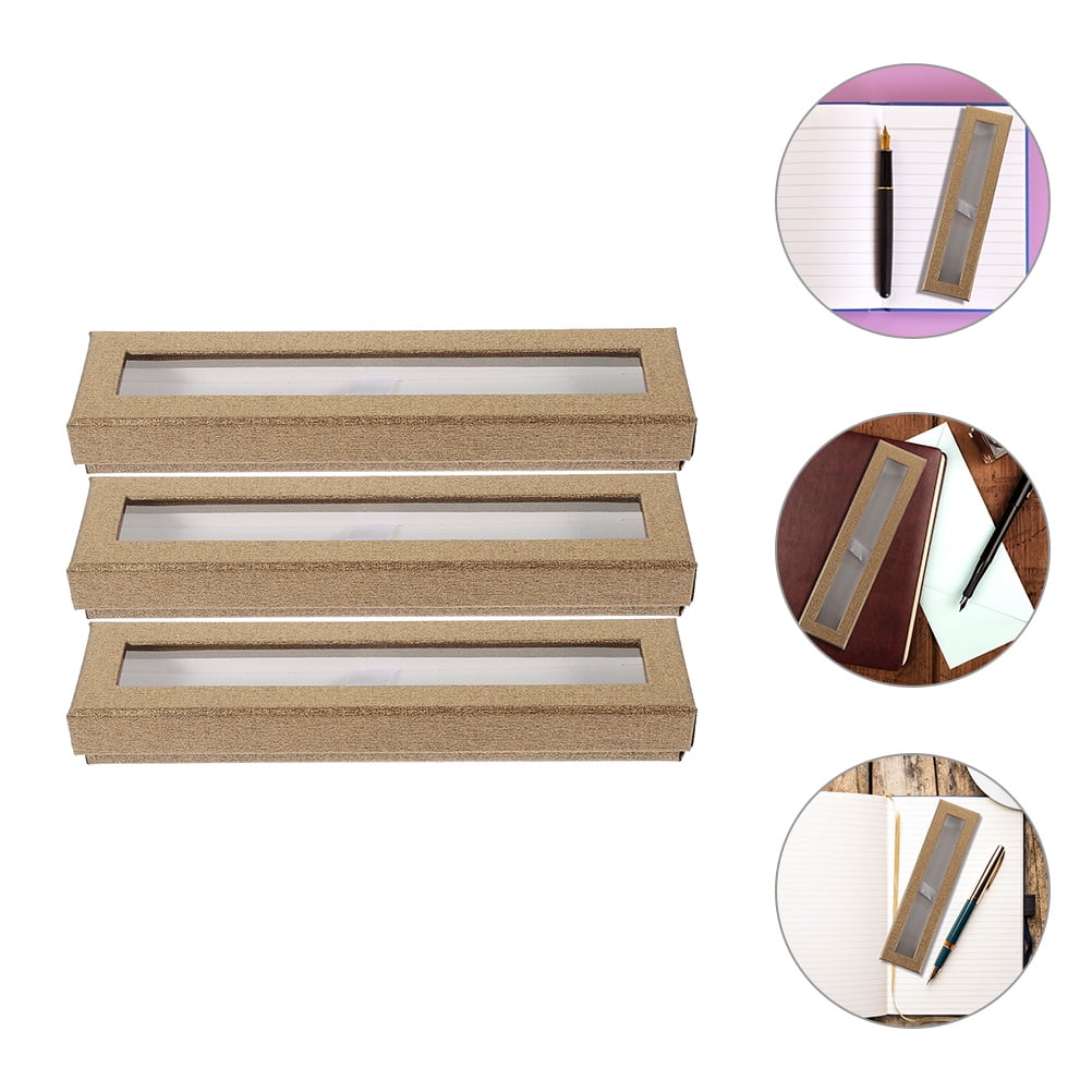 HEMOTON 3 Pcs Pen Container Single Display Case Portable Organizer ...