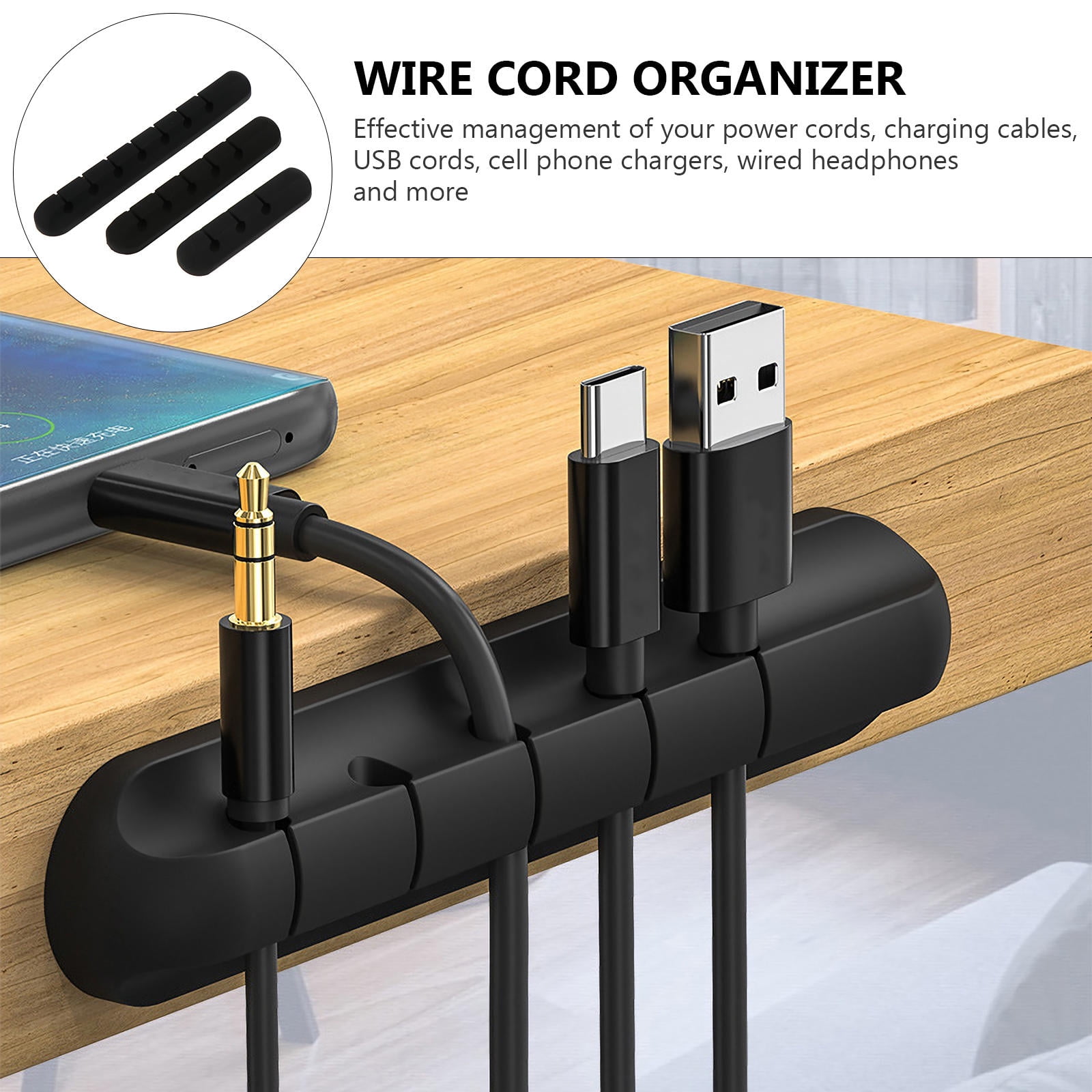HEMOTON 3 Pcs Wire Adhesive Cable Holder Organize Cables M Black ...