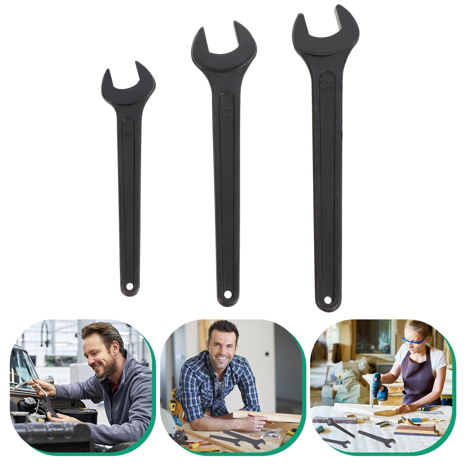 HEMOTON 3 Pcs Wrench Spanners Non-professional Maintenance Tool Hanging ...