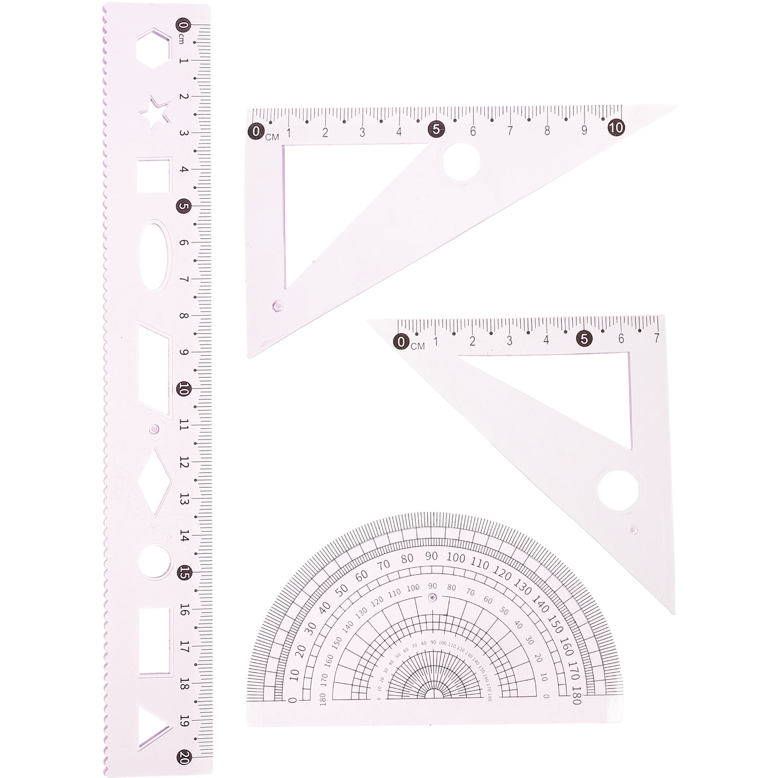 HEMOTON 3 Sets Drafting Tool Protractor Centimeters Student Office Pink ...