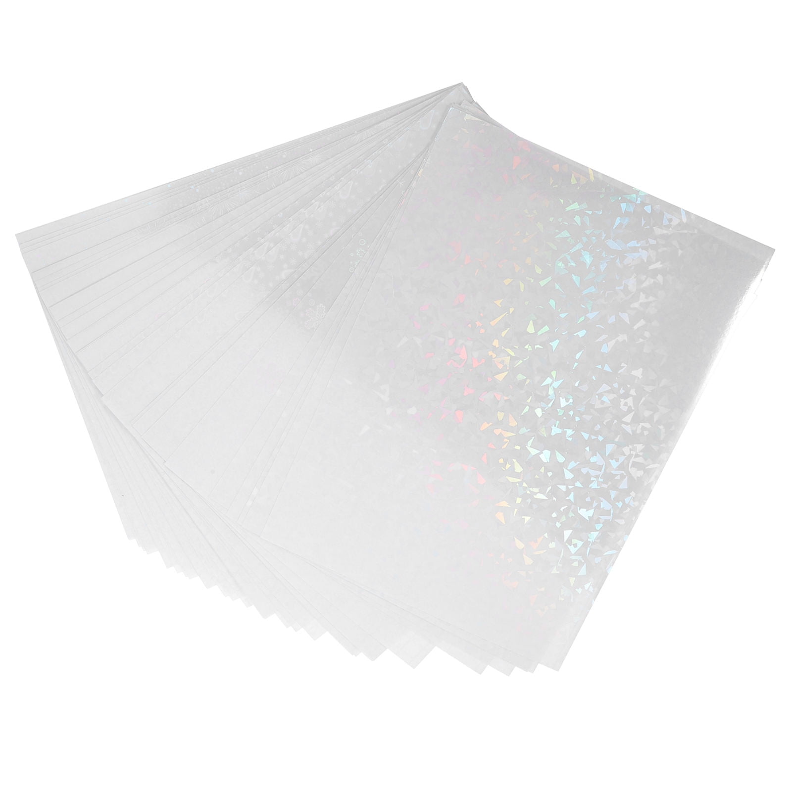 EXHUMKY 30Pcs PVC Holographic Self Adhesive Film Sheets Transparent for ...