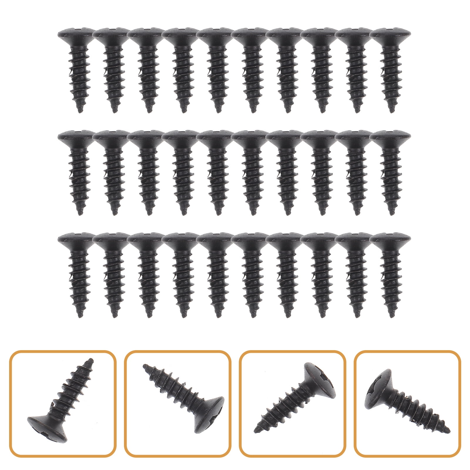 HEMOTON 30 Pcs Electric Guitar Screws Guitar Mounting Screws 1.17X0 ...