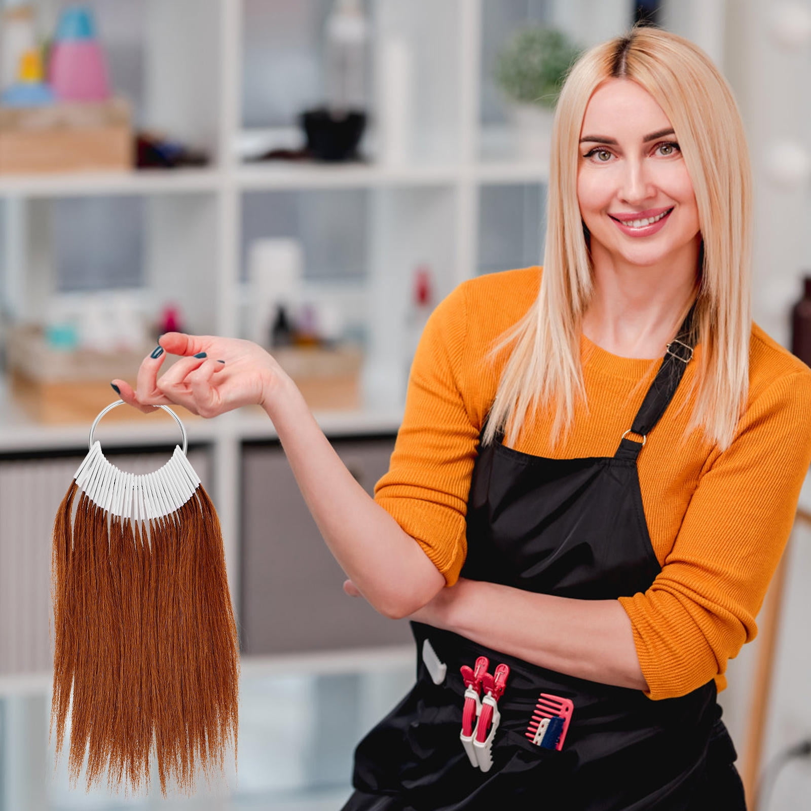 HEMOTON 30 Pcs Hair Color Sample Rings for Testing Strands Style Man ...