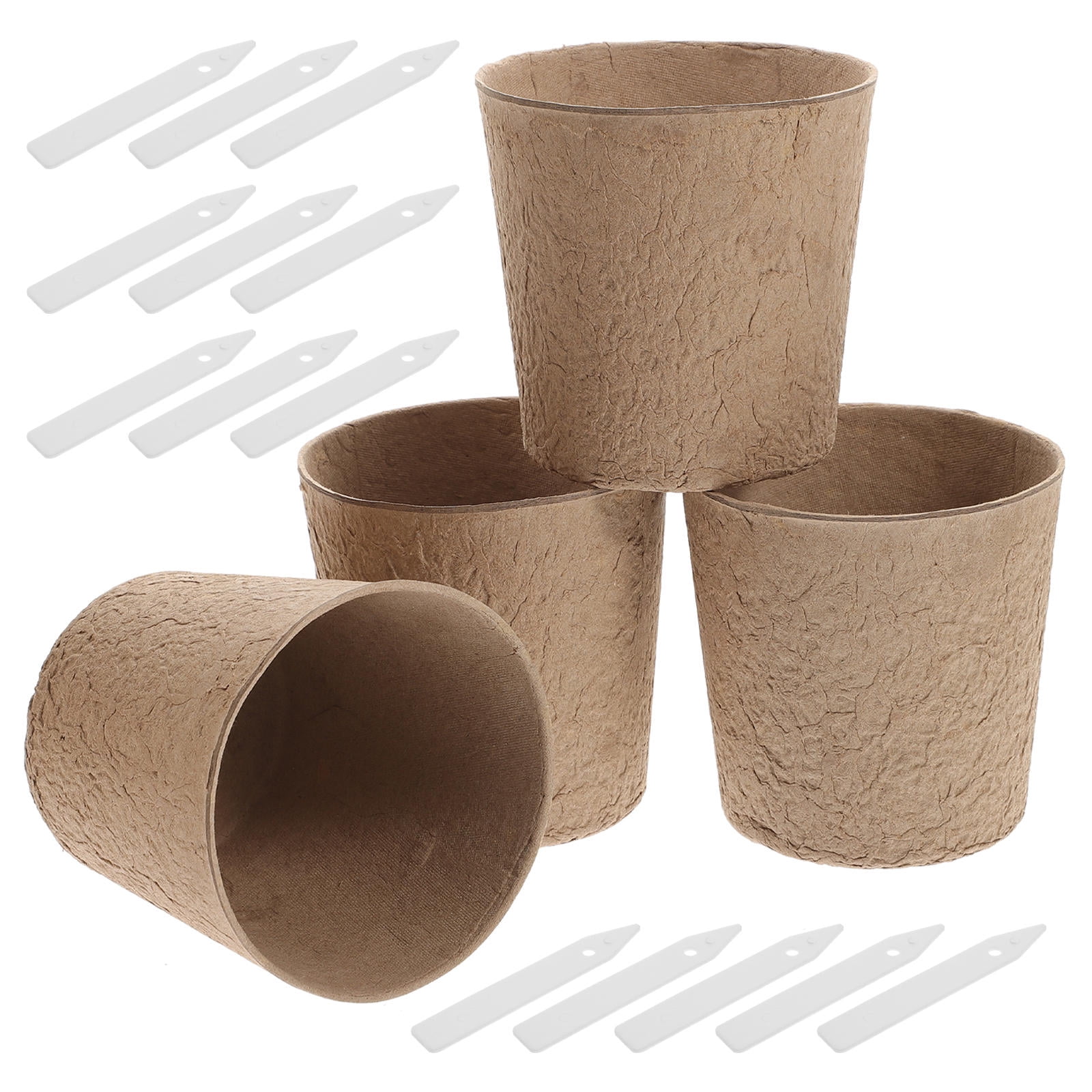 HEMOTON 30 Pulp Planting Cups for Garden Use Khaki Biodegradable Eco ...