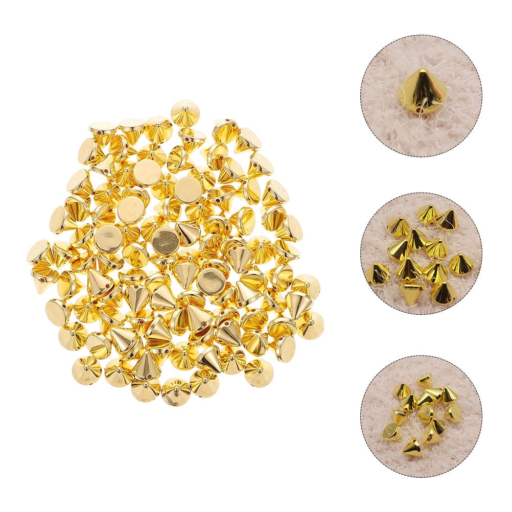 HEMOTON 300Pcs Golden Punk Cone Spikes Studs Diy Decoration Ccb ...