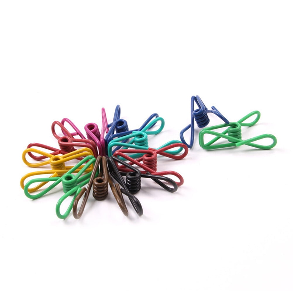 HEMOTON 32 Pcs Multi-purpose Clothesline Clips for Hanging Colored Wire ...