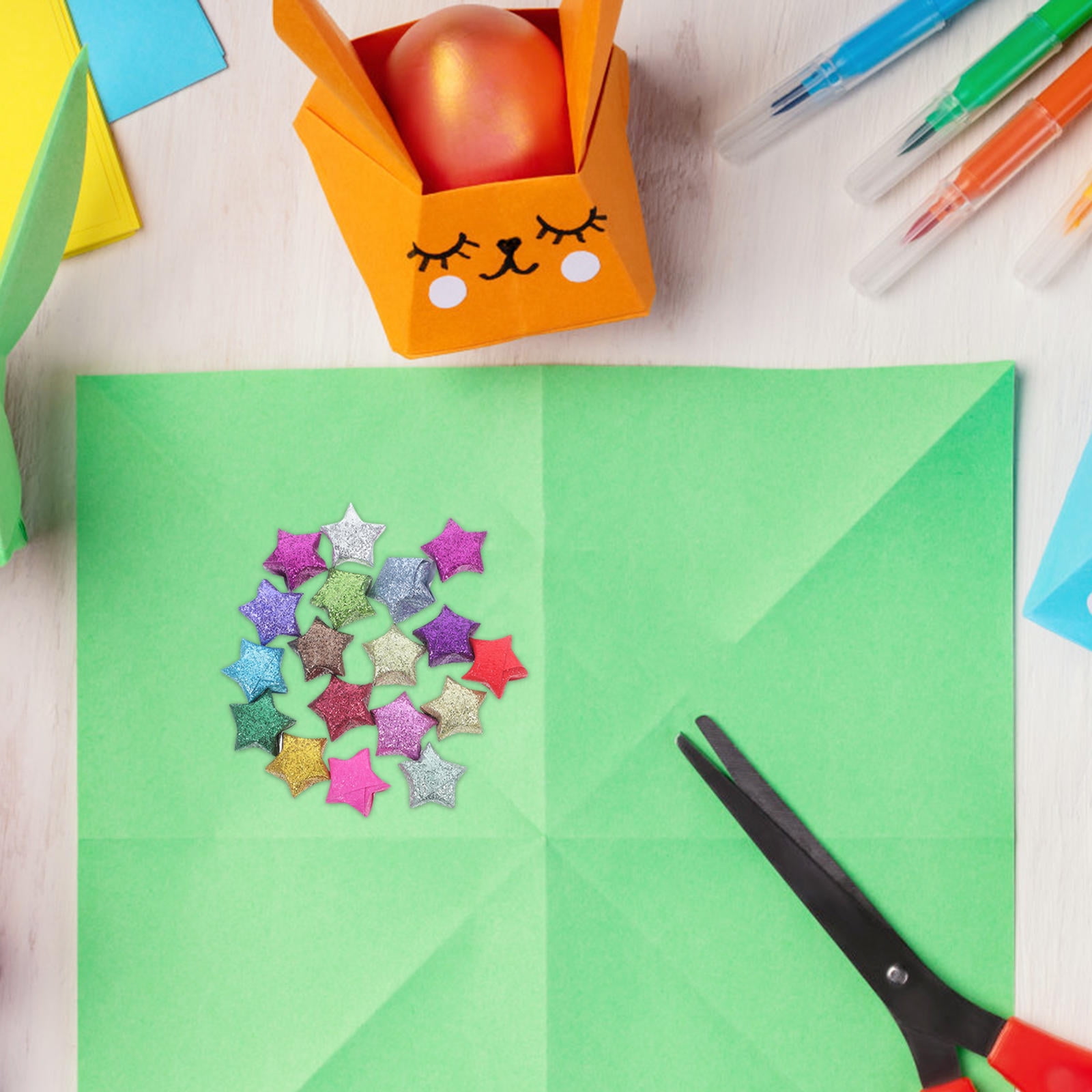 HEMOTON 360pcs Shiny Glitter Origami Paper Strips for Crafts, Star ...