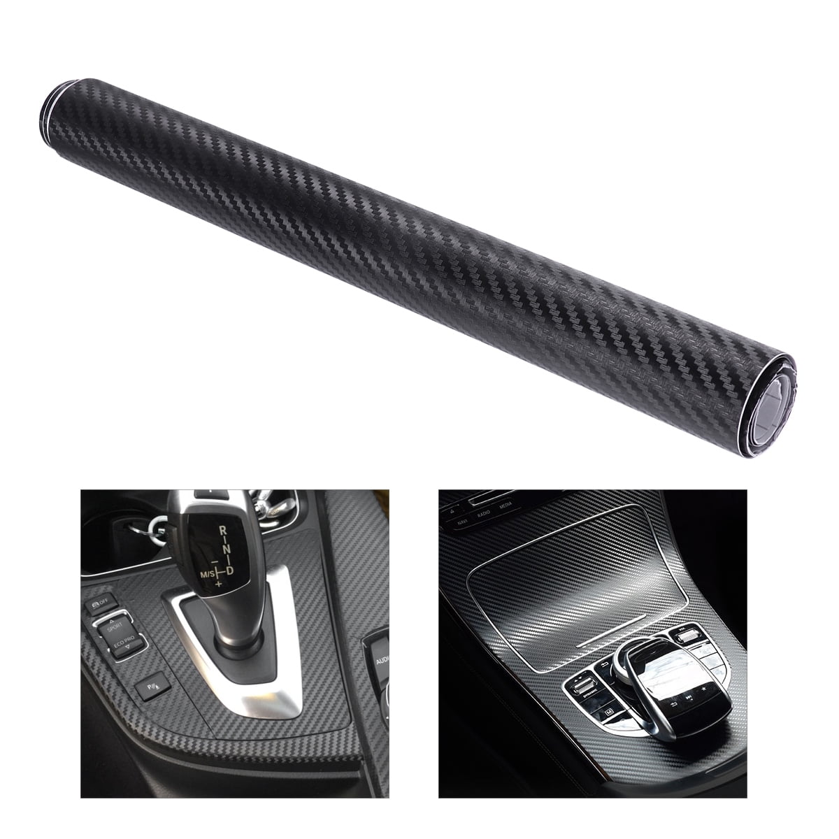 HEMOTON 3D Carbon Fiber Wrap Roll DIY Sticker for Car Auto Vehicle ...
