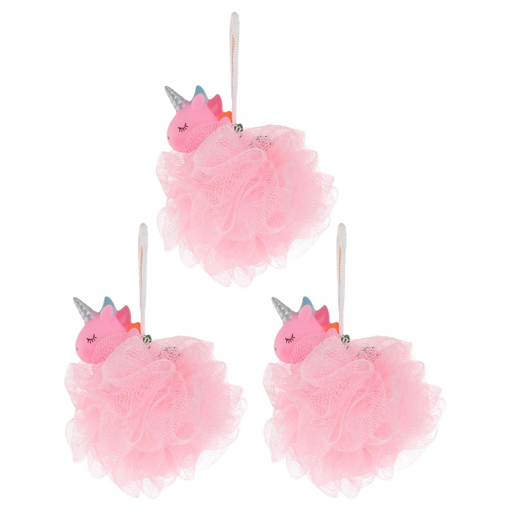 HEMOTON 3Pcs Adorable Bath Mesh Shower Balls Cartoon Exfoliating Bath ...