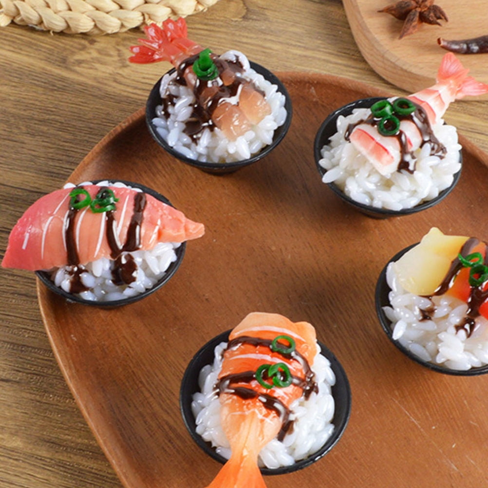 HEMOTON 3Pcs Play Kitchen Food Mini Sushi Model PVC Material Square ...