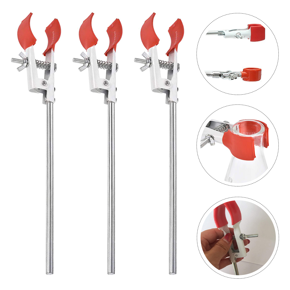 HEMOTON 3pcs Laboratory Flask Clamp Round Bottom Fixed Clamp Triangle ...