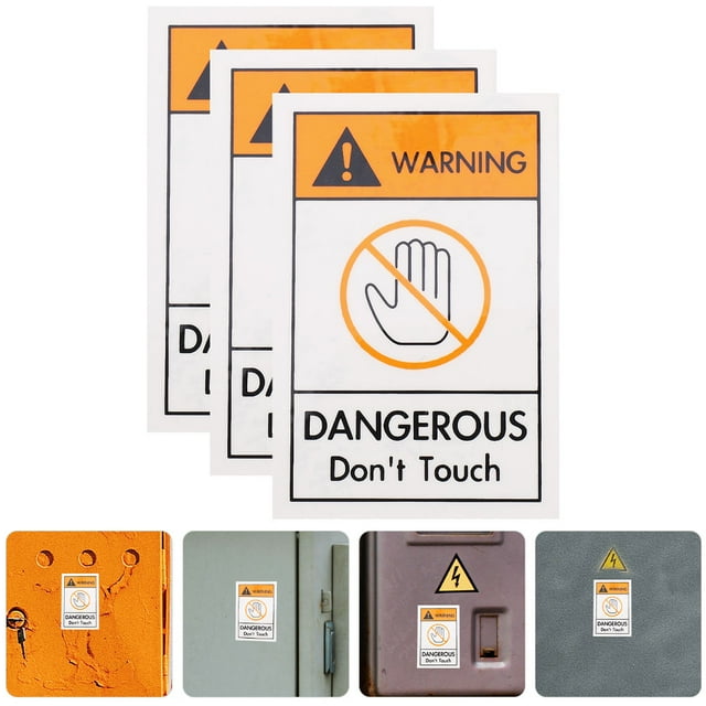HEMOTON 3pcs Not Touch Sign Stickers Don't Touch Warning Labels Not ...