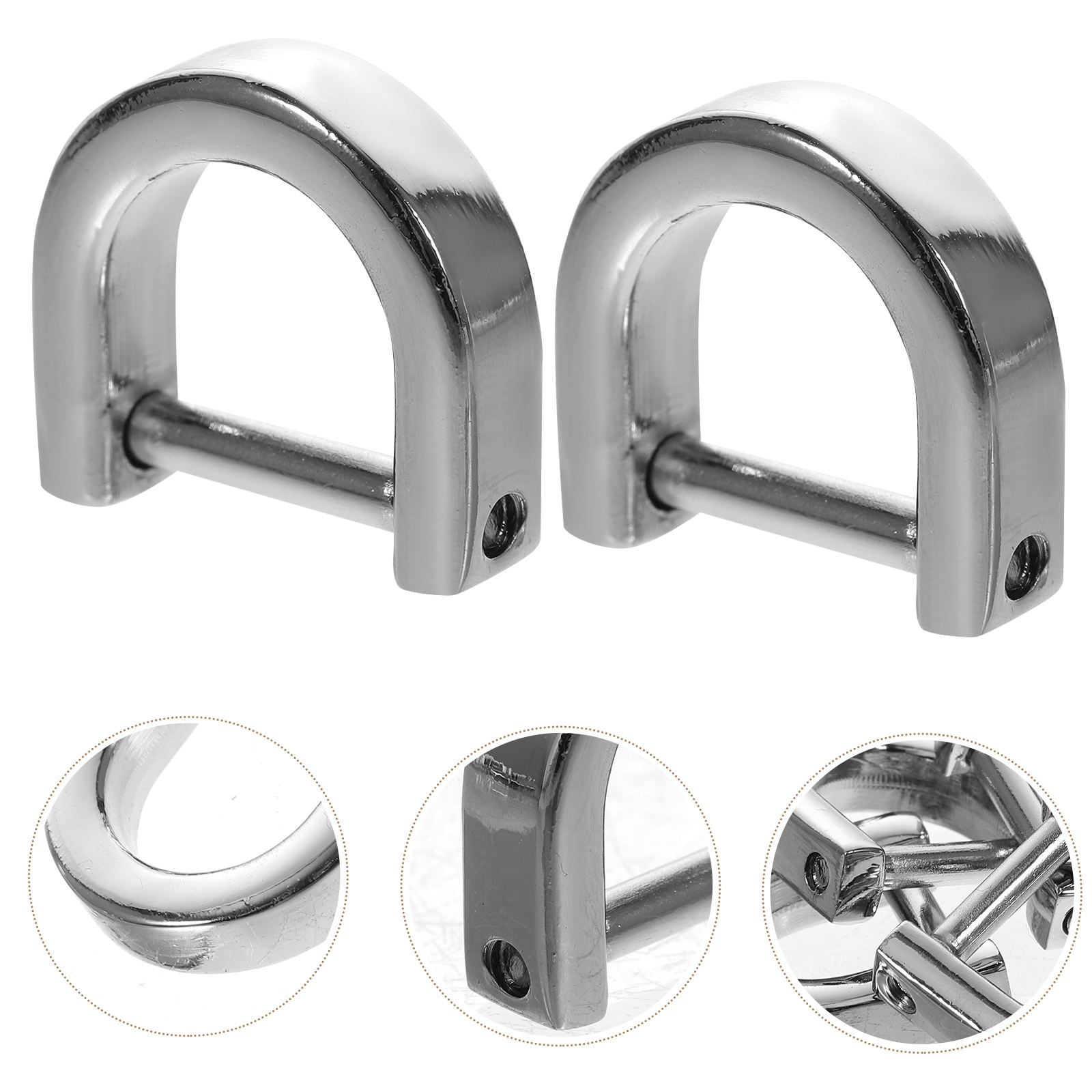 EXHUMKY Metal D Rings D Shape Zinc Alloy White Nickel 4PCS - Walmart.com