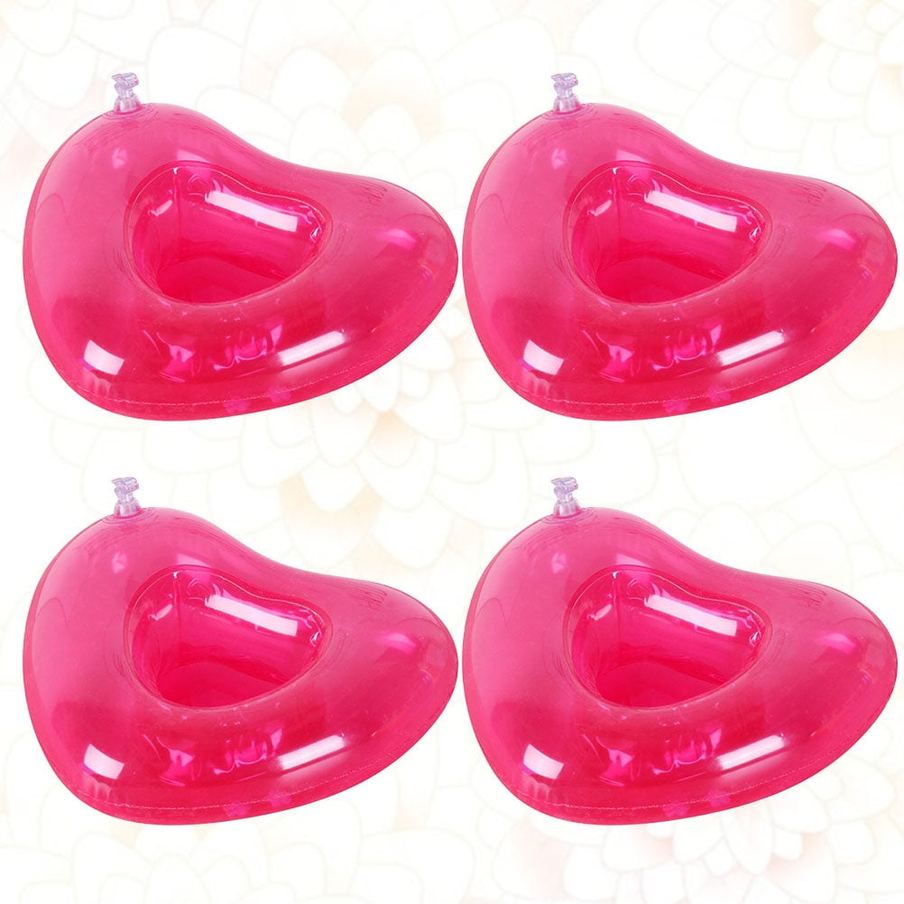HEMOTON 4 PCS Water Cup Holder Pool Floats Inflatable Serving Tray Pink ...