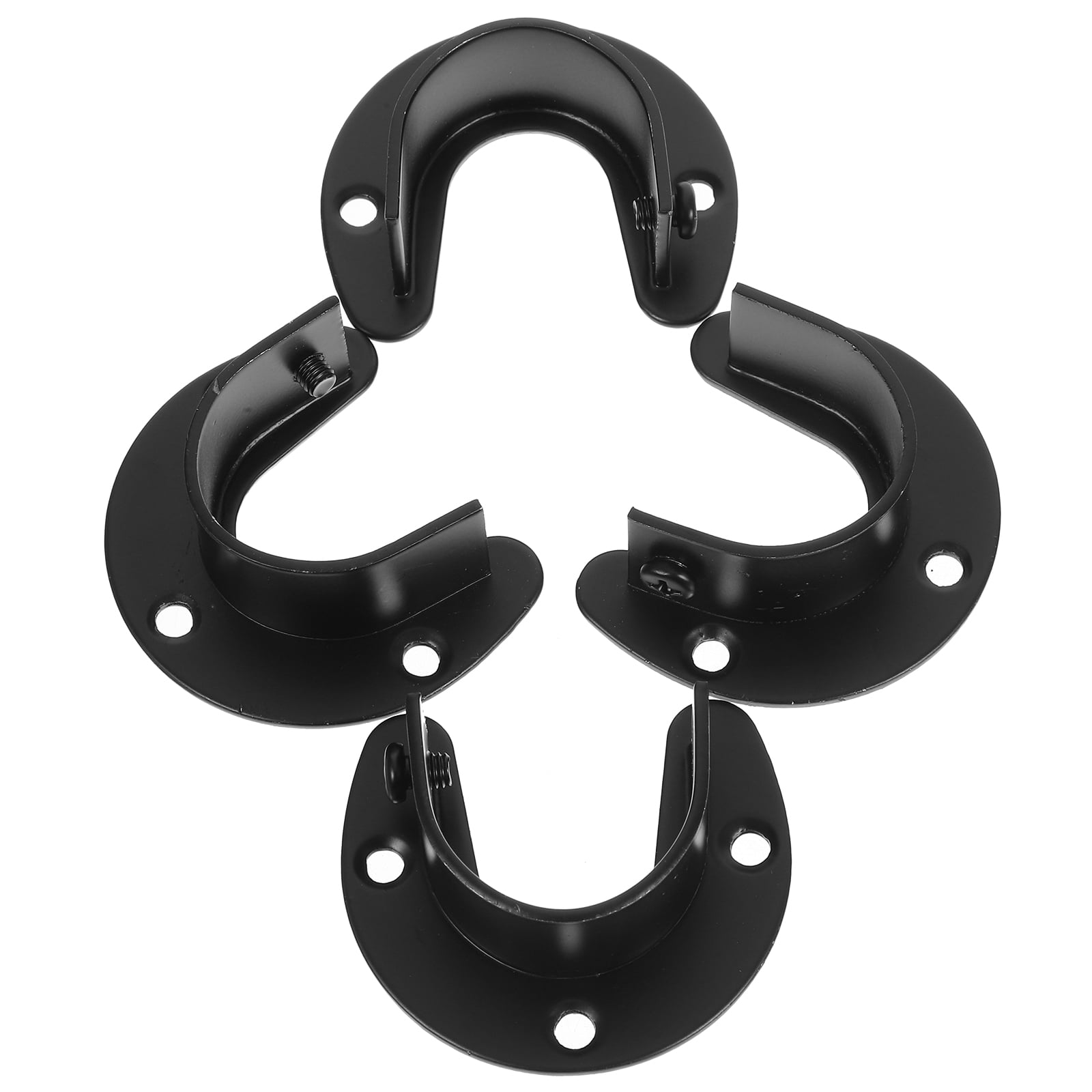 HEMOTON 4 Pcs Curtain Rod Bracket Round Mounting Brackets for Closet ...