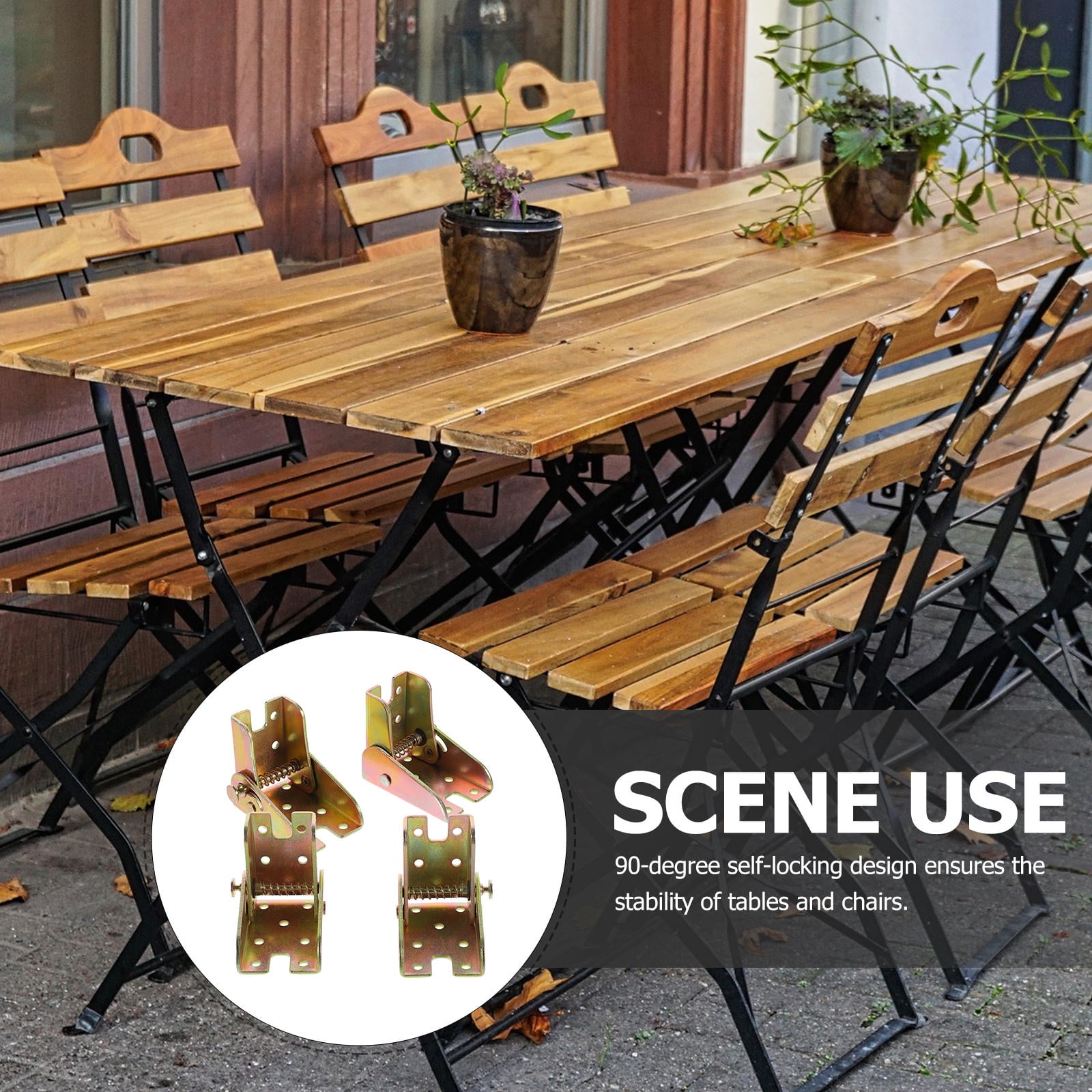 HEMOTON 4 Pcs Furniture Hinge Self Locking Hinges Folding Bracket Heavy Duty - Walmart.com