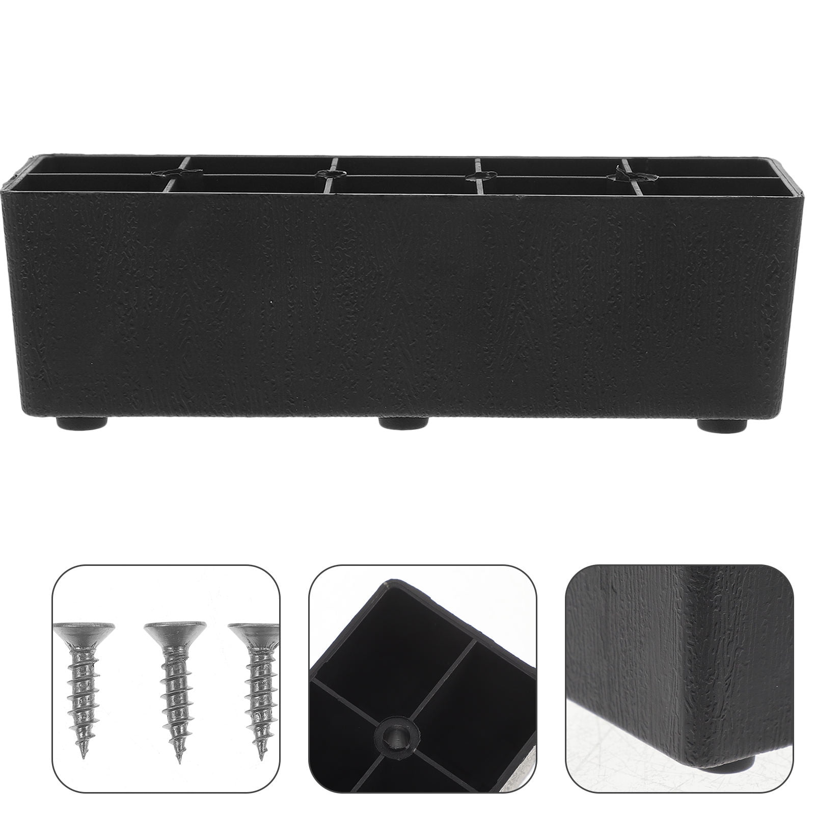 HEMOTON 4 Pcs Furniture Sliders Black Sofa Legs Plastic Support Feet ...