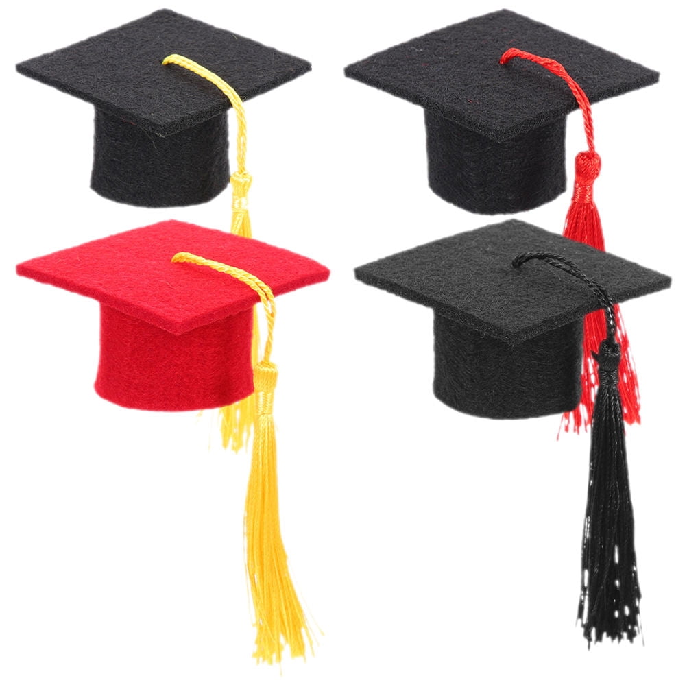 DEEPCRAFF Felt Cylindrical Mini Graduation Hats for Family Gathering ...