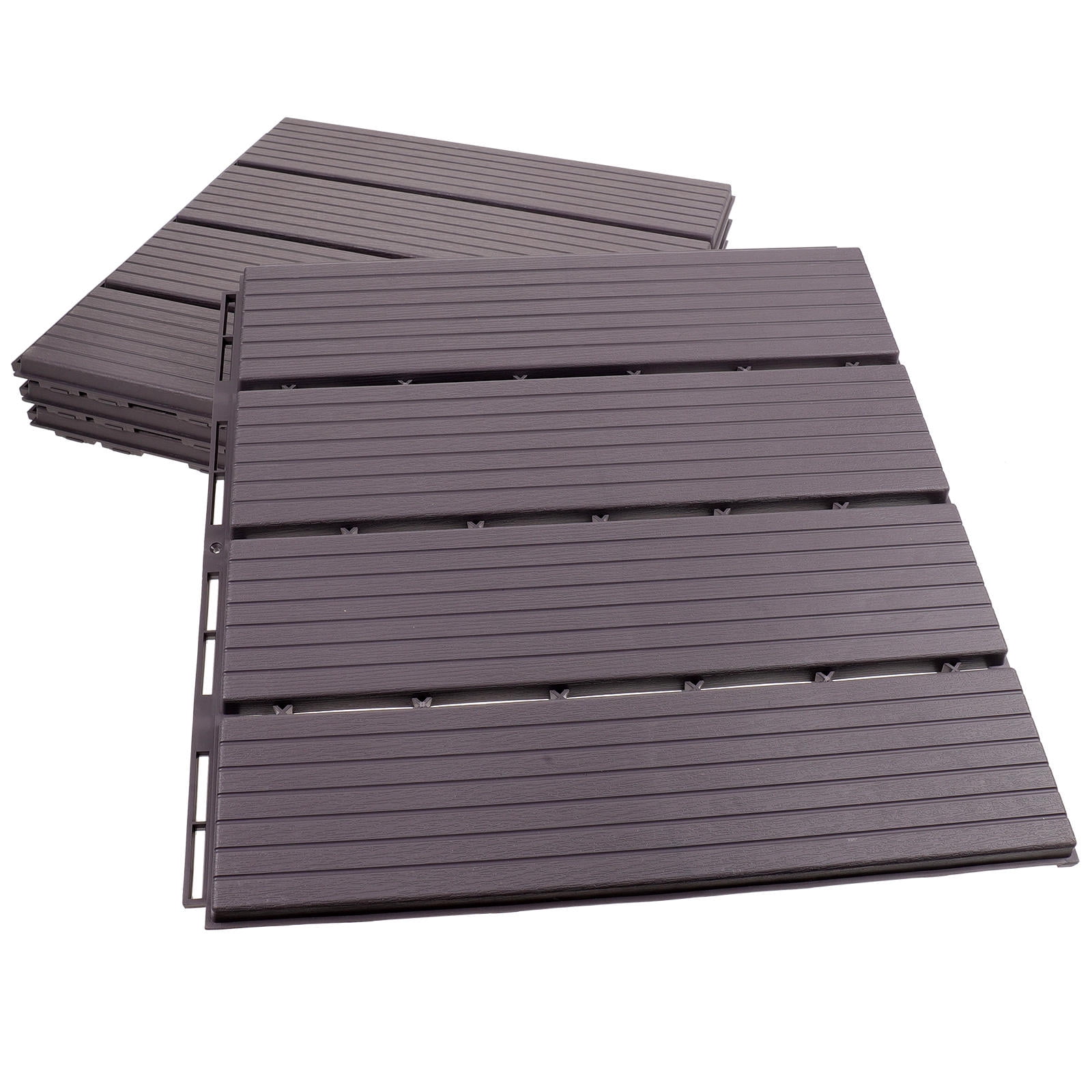 HEMOTON 4 Pcs Hardwood Flooring Patio Tile Interlocking Tiles Outdoor ...