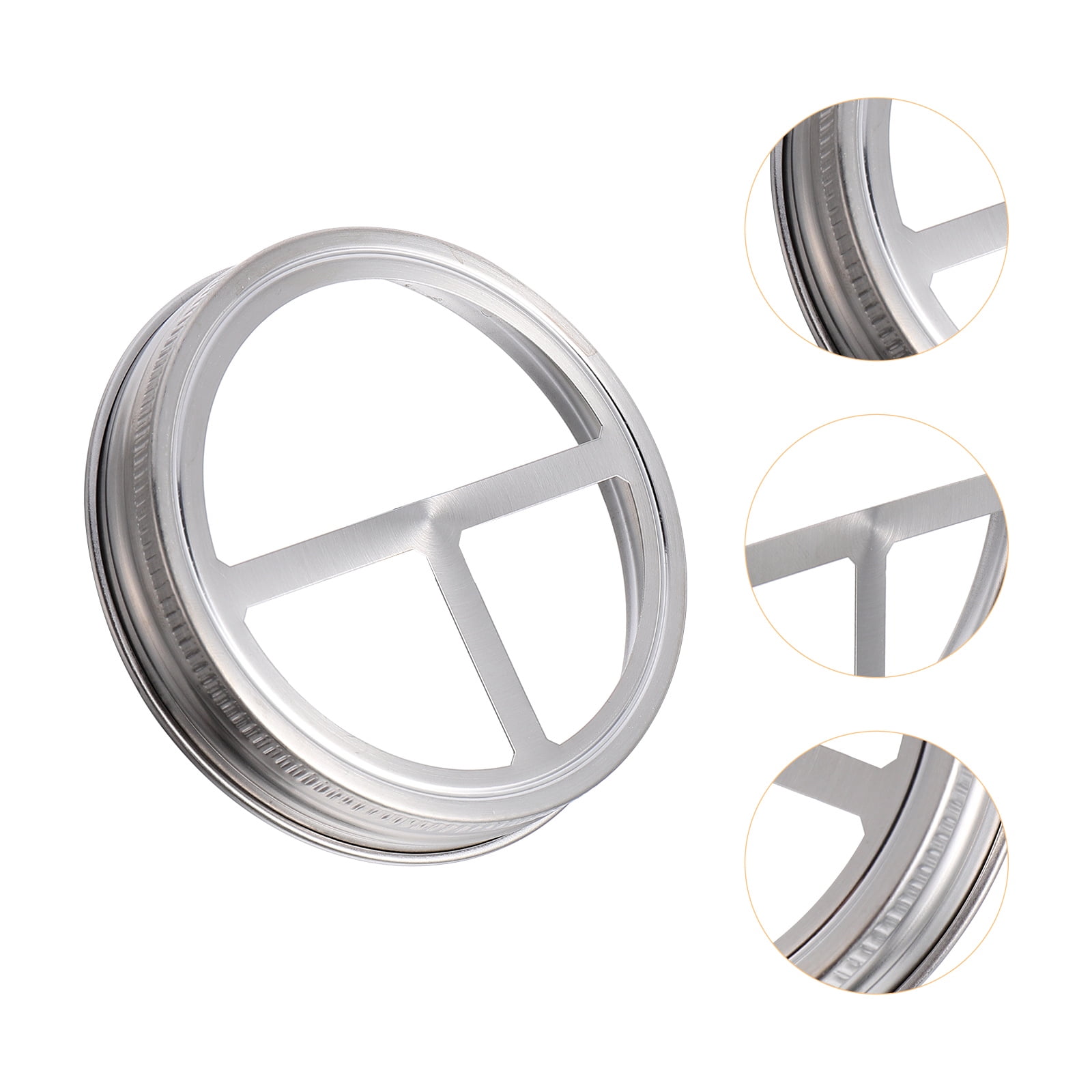 EXHUMKY Mason Jar Lids Ring Silver Stainless Steel 4Pcs - Walmart.com
