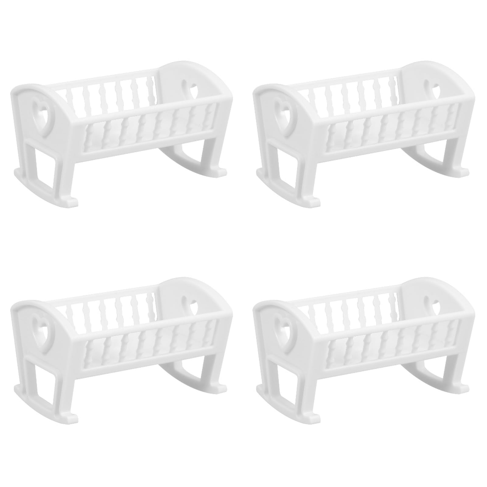 HEMOTON 4 Pcs Miniature Doll Crib Doll 1:12 Scale Doll Cradle Models ...