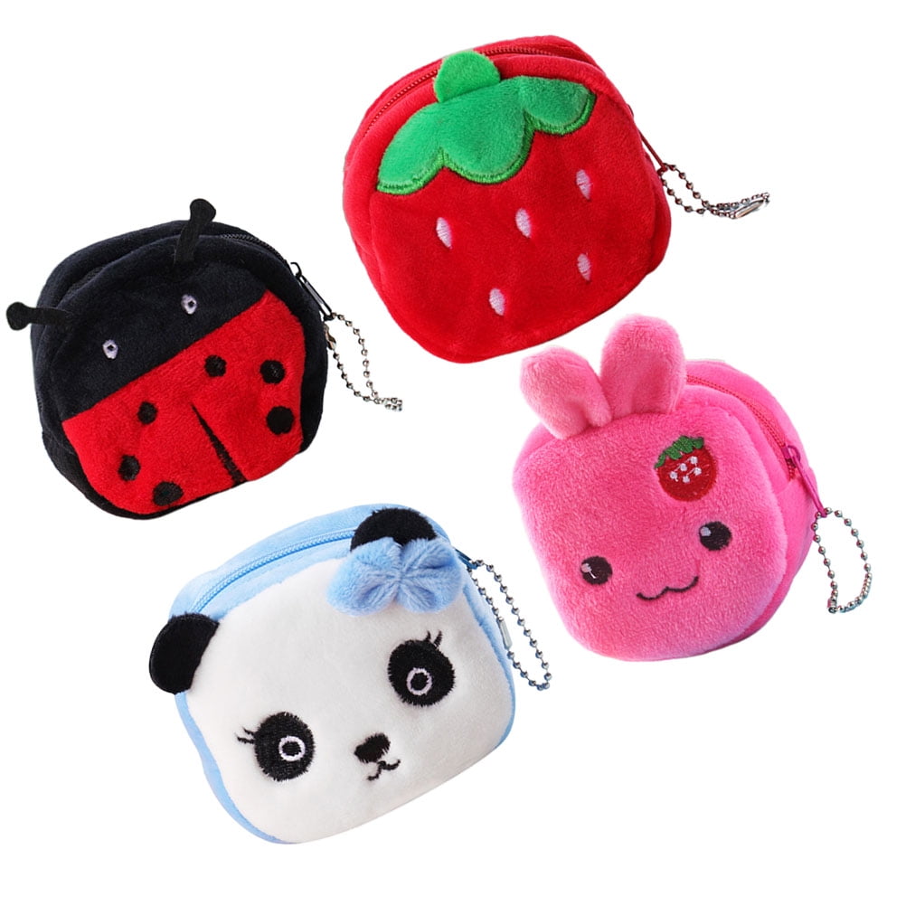 HEMOTON 4 Pcs Plush Coin Purse Wallet for Kids Boy Rabbit Student Child ...