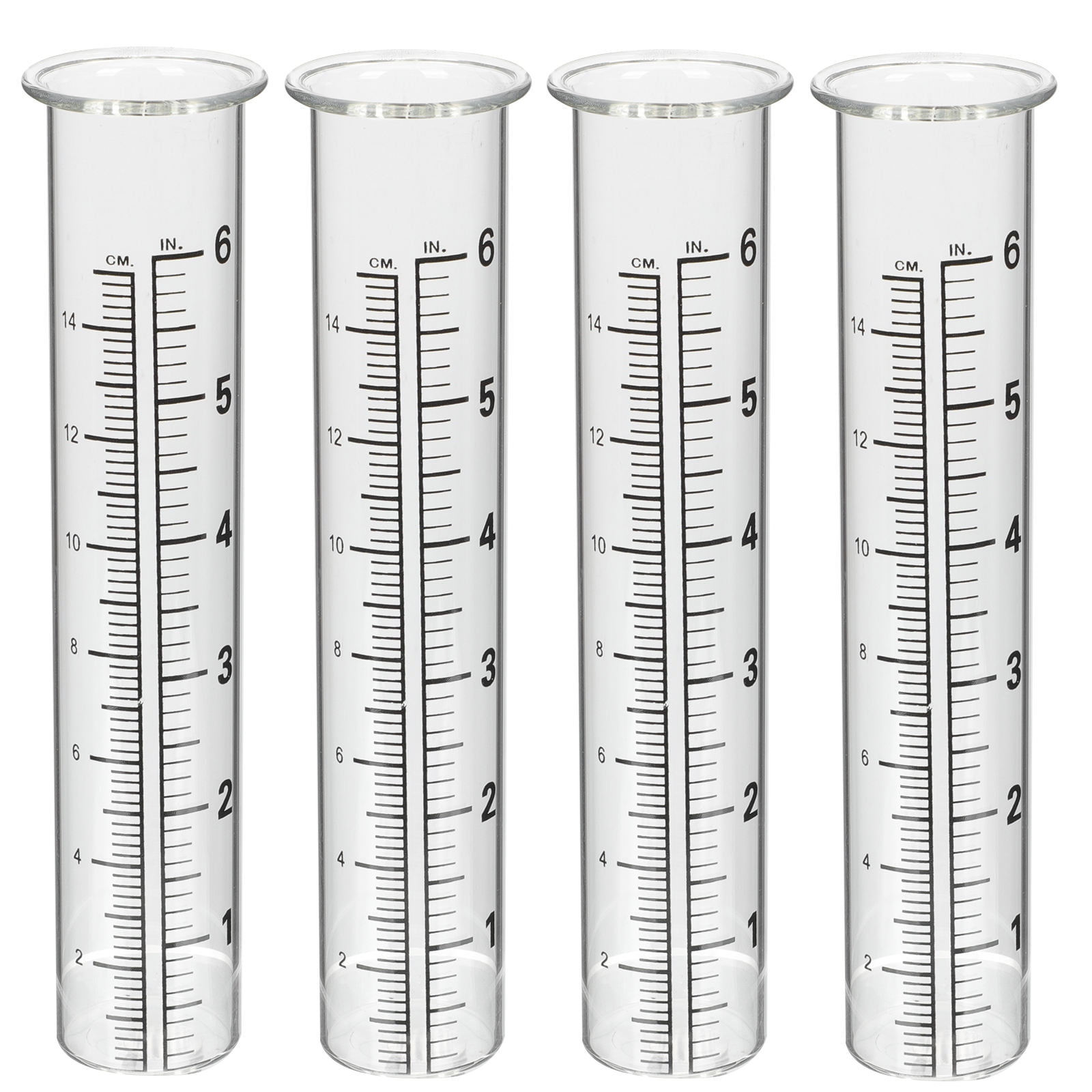 HEMOTON 4-Piece Rain Gauge Set with Test Tubes for Accurate Rainwater ...