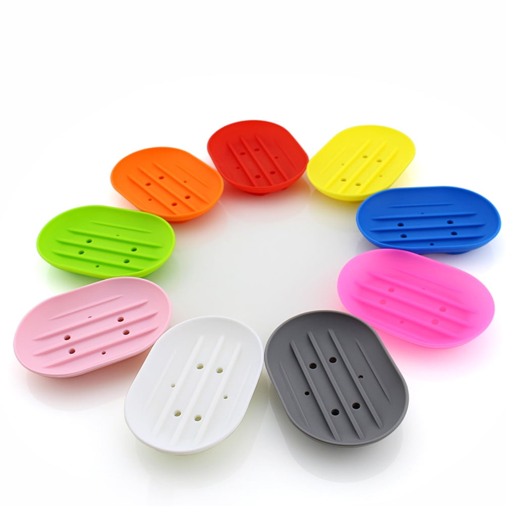 HEMOTON 4 Pcs Soap Case Anti-slip Silicone Soap Holder Drained Soap ...