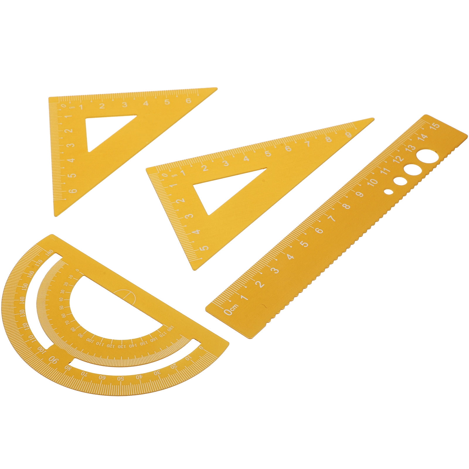 HEMOTON 4 Pcs Square Ruler Classroom Rulers Metal Set Geometry Tool ...