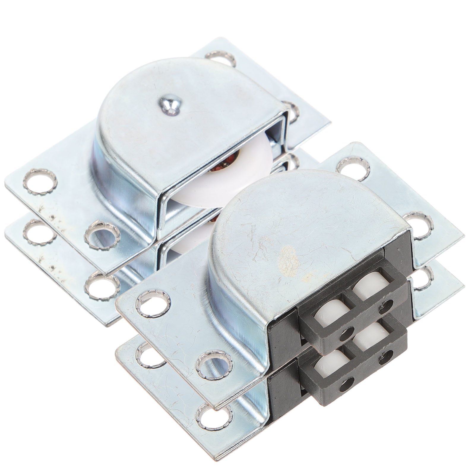 HEMOTON 4 Pcs Wardrobe Wheels Cabinet Pulley Sliding Door Trolley ...