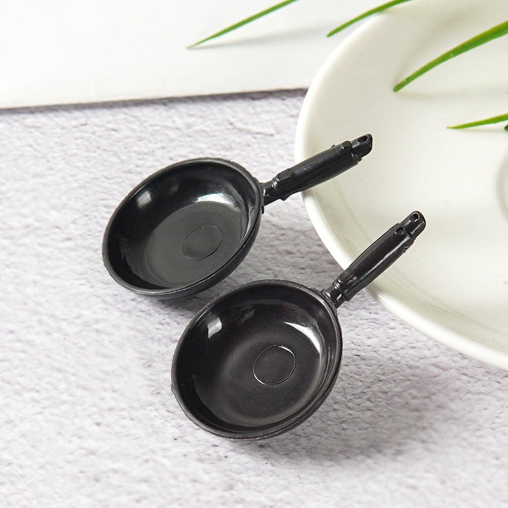 HEMOTON 4 Sets Miniature Frying Pan Flat Pan Model Miniature Kitchen ...